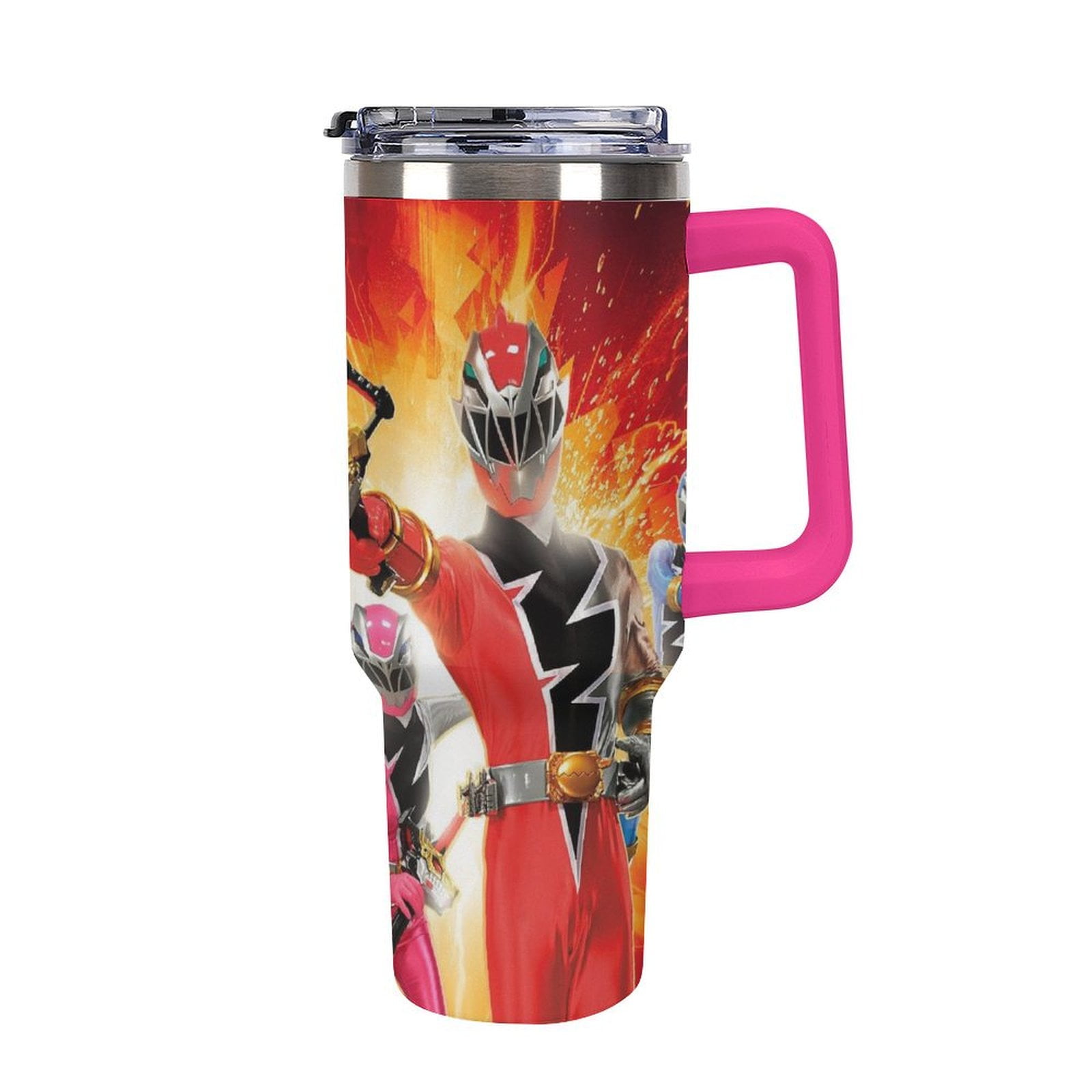 Power Rangers 40 Oz Tumbler With Handle And Straw, Stainless Steel ...