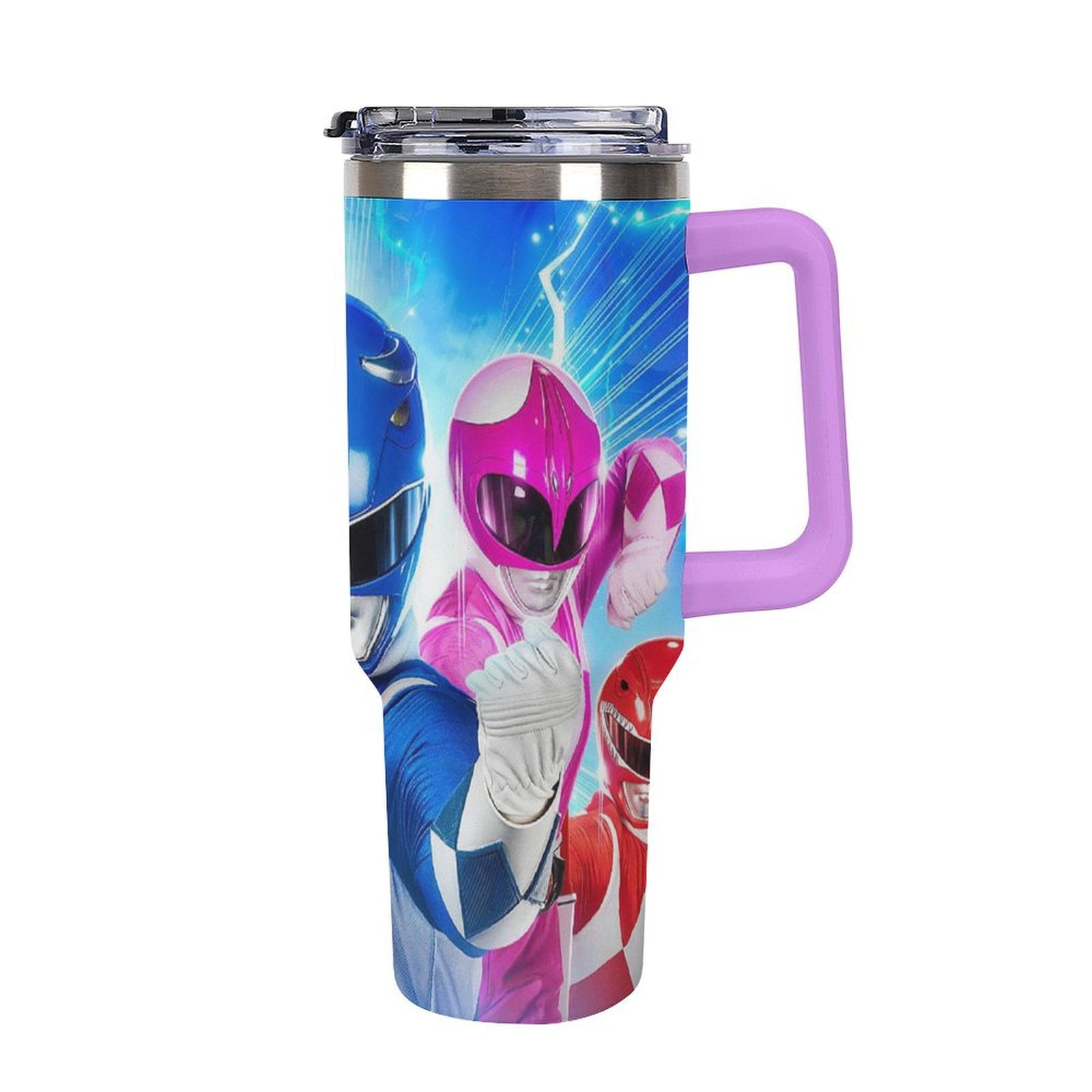 Power Rangers 40 Oz Tumbler With Handle And Straw, Stainless Steel ...