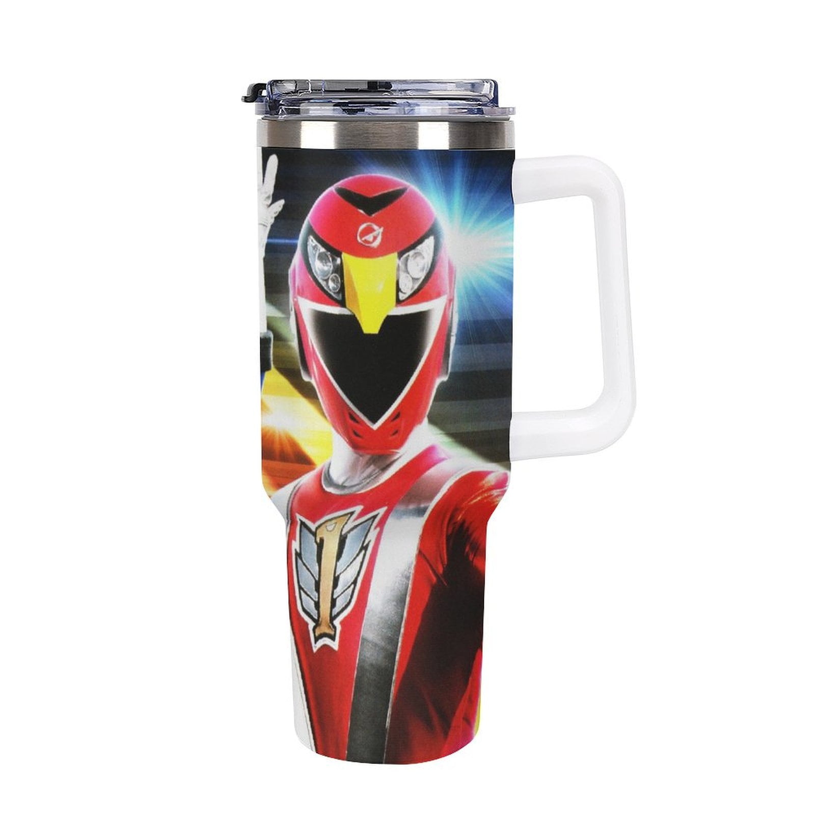 Power Rangers 40 Oz Tumbler With Handle And Straw, Stainless Steel ...