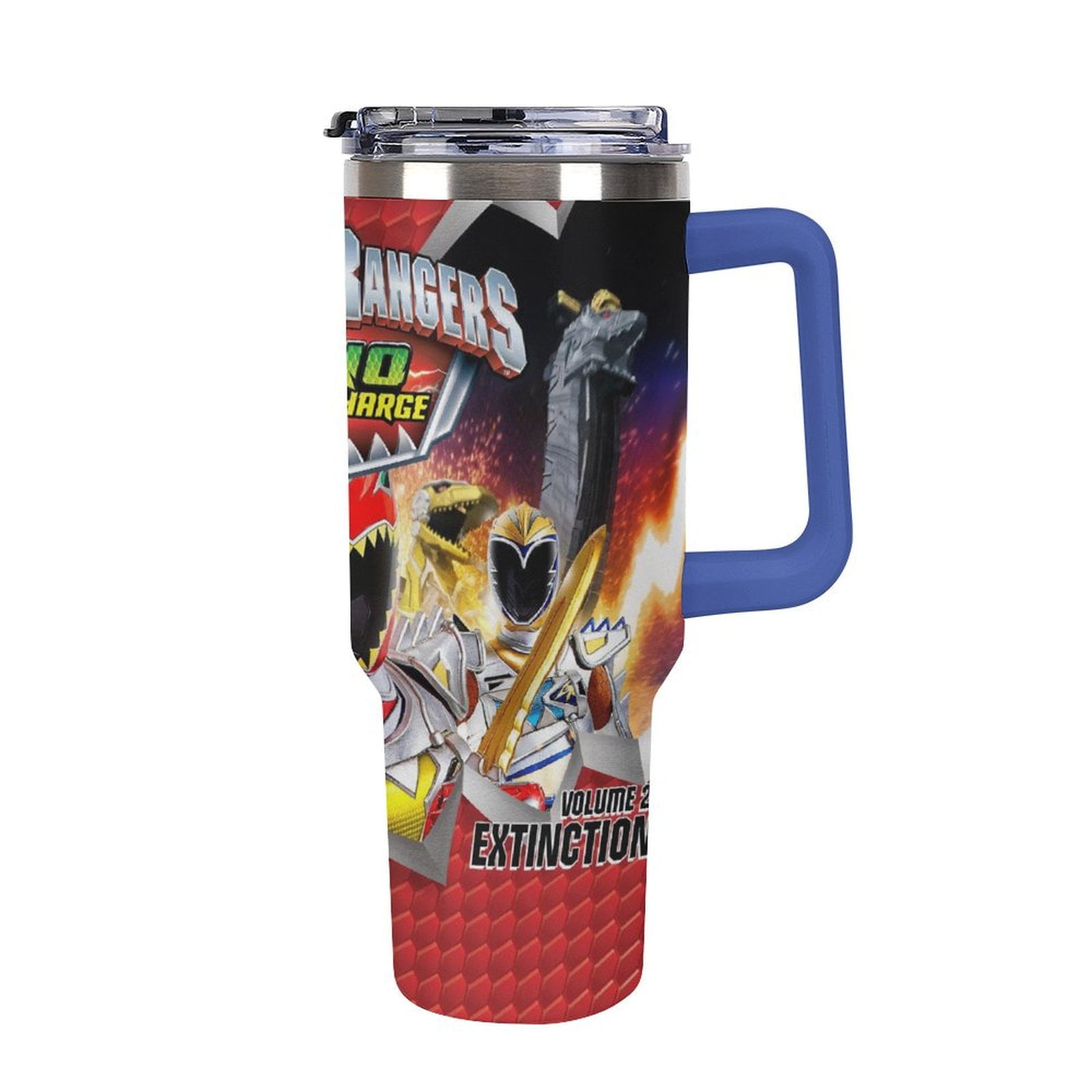 Power Rangers 40 Oz Water Bottle with Handle & Flip Straw - Fits in Cup ...