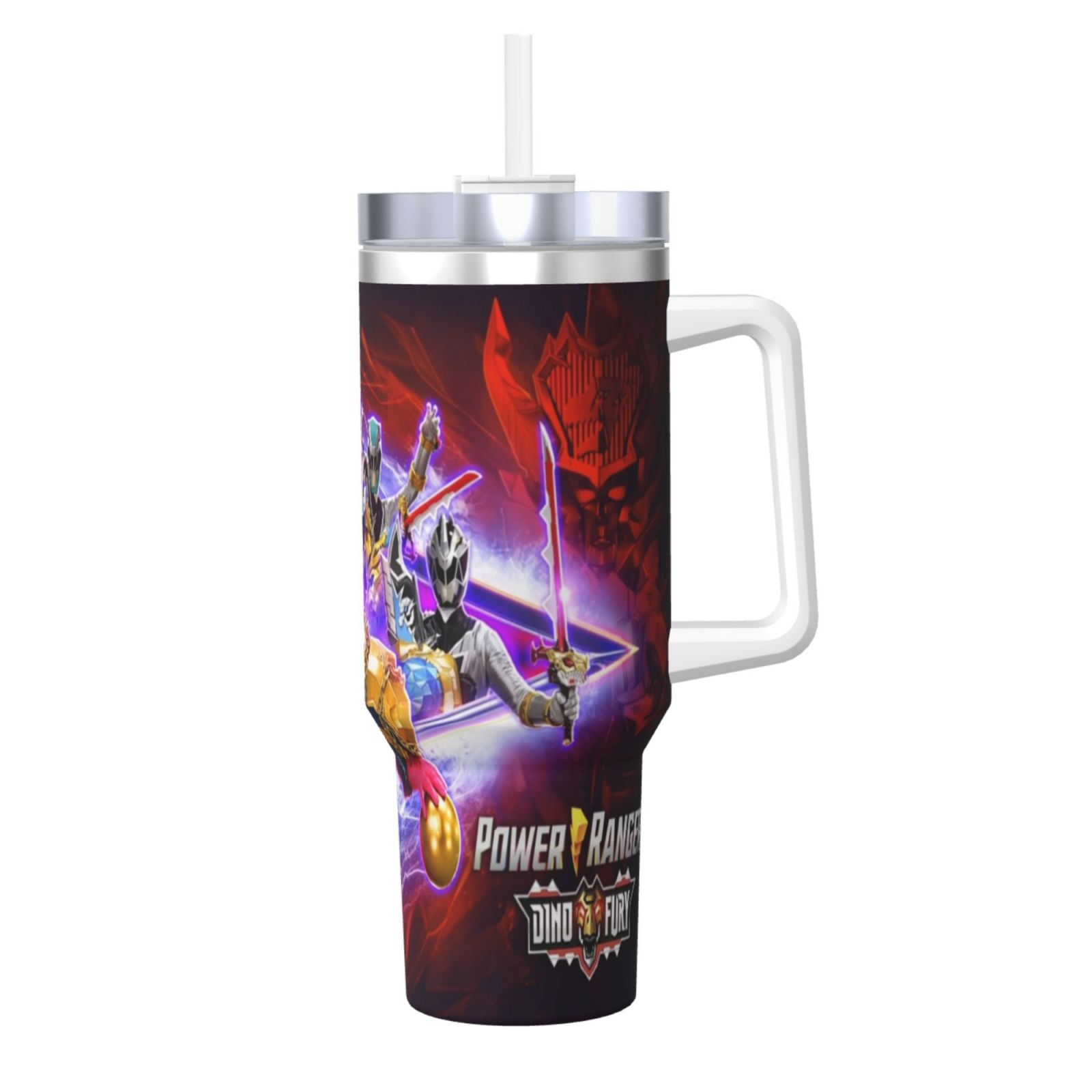 Power Rangers 40 oz Tumbler With Handle and Straw, Stainless Steel ...