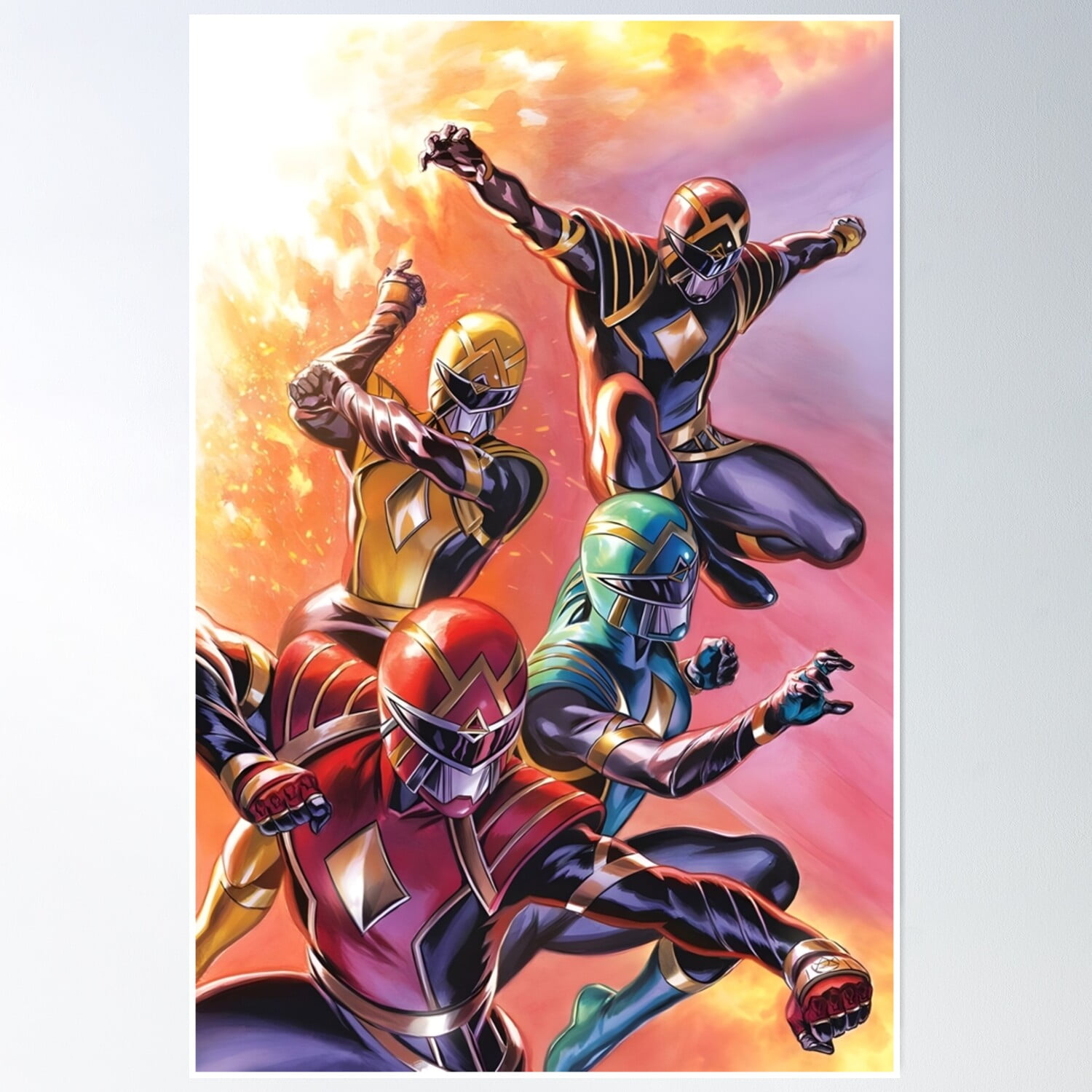 Power Rangers - All Characters Poster Wall Art, Modern Wall Decor ...