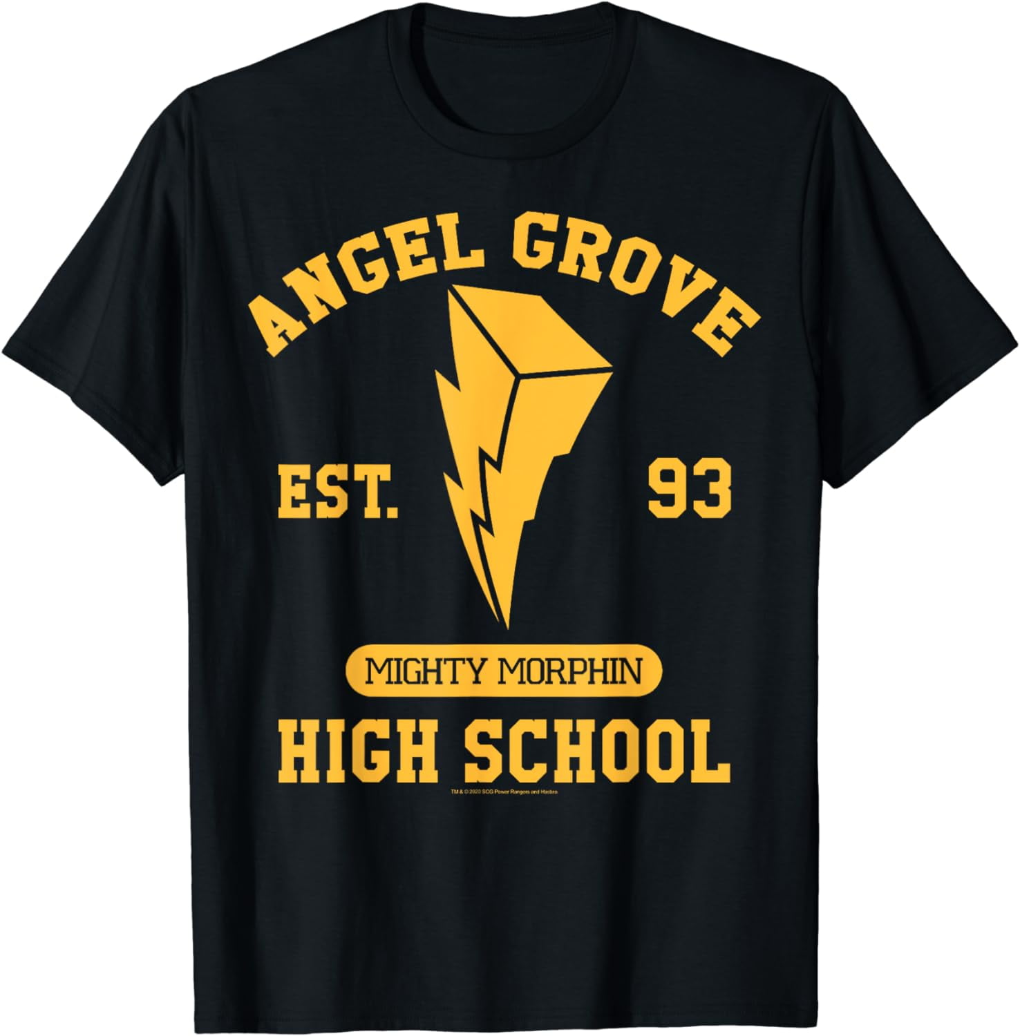 Power Rangers Angel Grove High School Gold Collegiate T-Shirt - Walmart.com