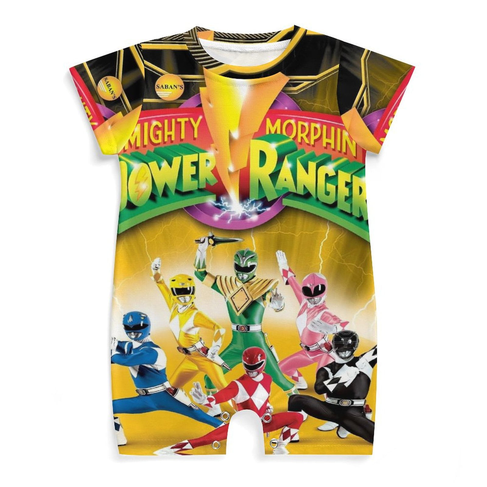 Power Rangers Baby Boy Girl Short Sleeve Romper Clothing Set Print ...