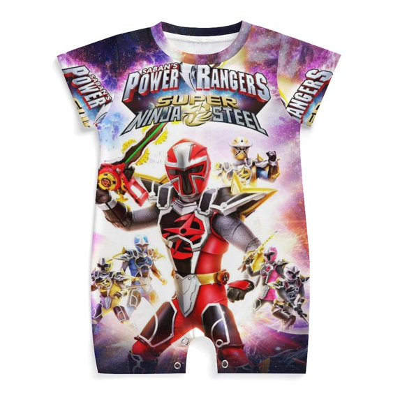Power Rangers Baby Boy Girl Short Sleeve Romper Clothing Set Print ...