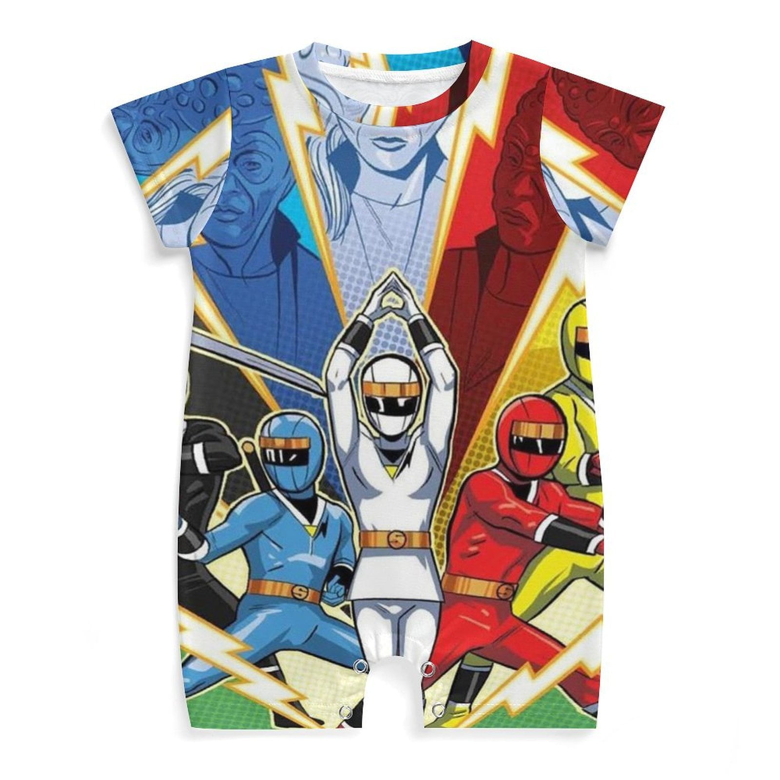 Power Rangers Baby Romper Short Sleeve Bodysuits Soft Rompers Summer ...