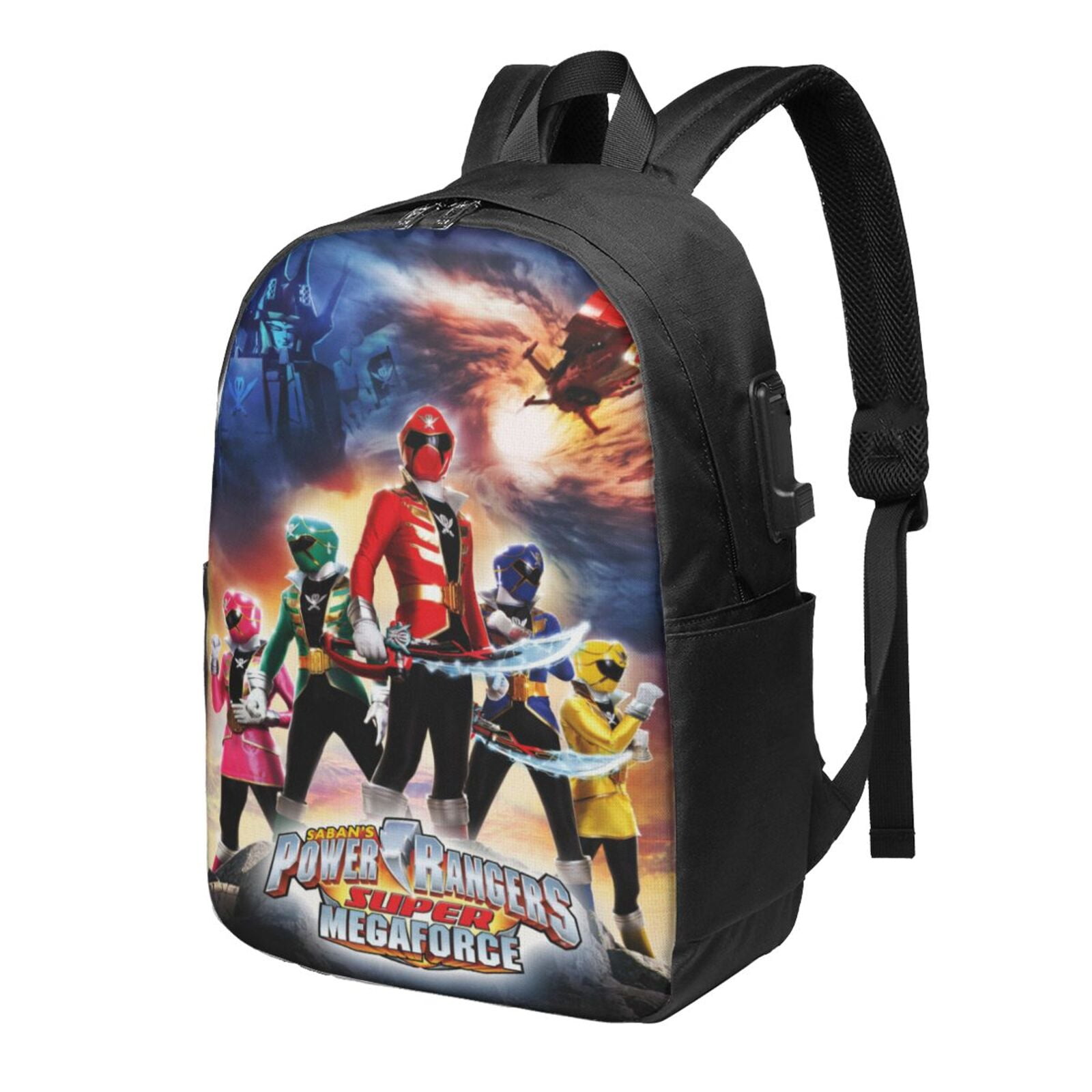 Power Rangers Backpack with USB Charging Port Daypack Laptop Backpack ...