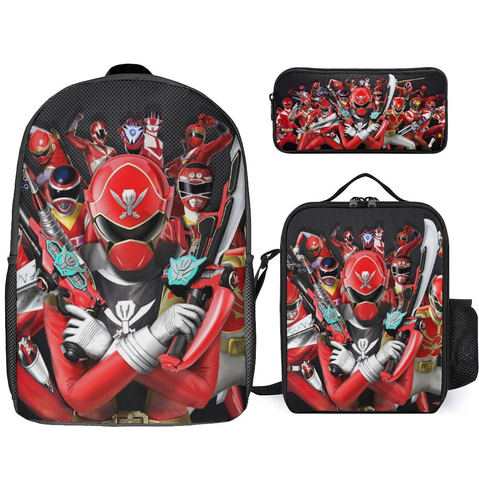 Power Rangers Backpacks 3 Piece Set Kids Bookbag School Bag with Lunch ...