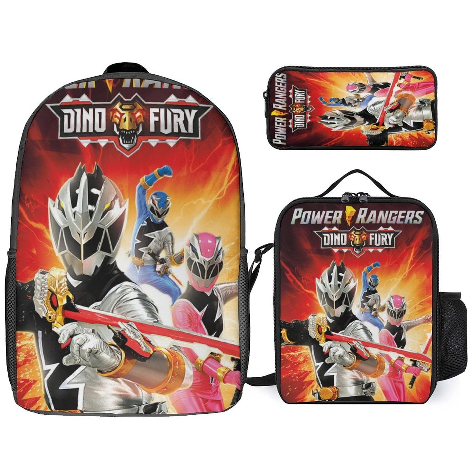 Power Rangers Backpacks 3 Piece Set Bookbag with Lunch Bag And Pencil ...