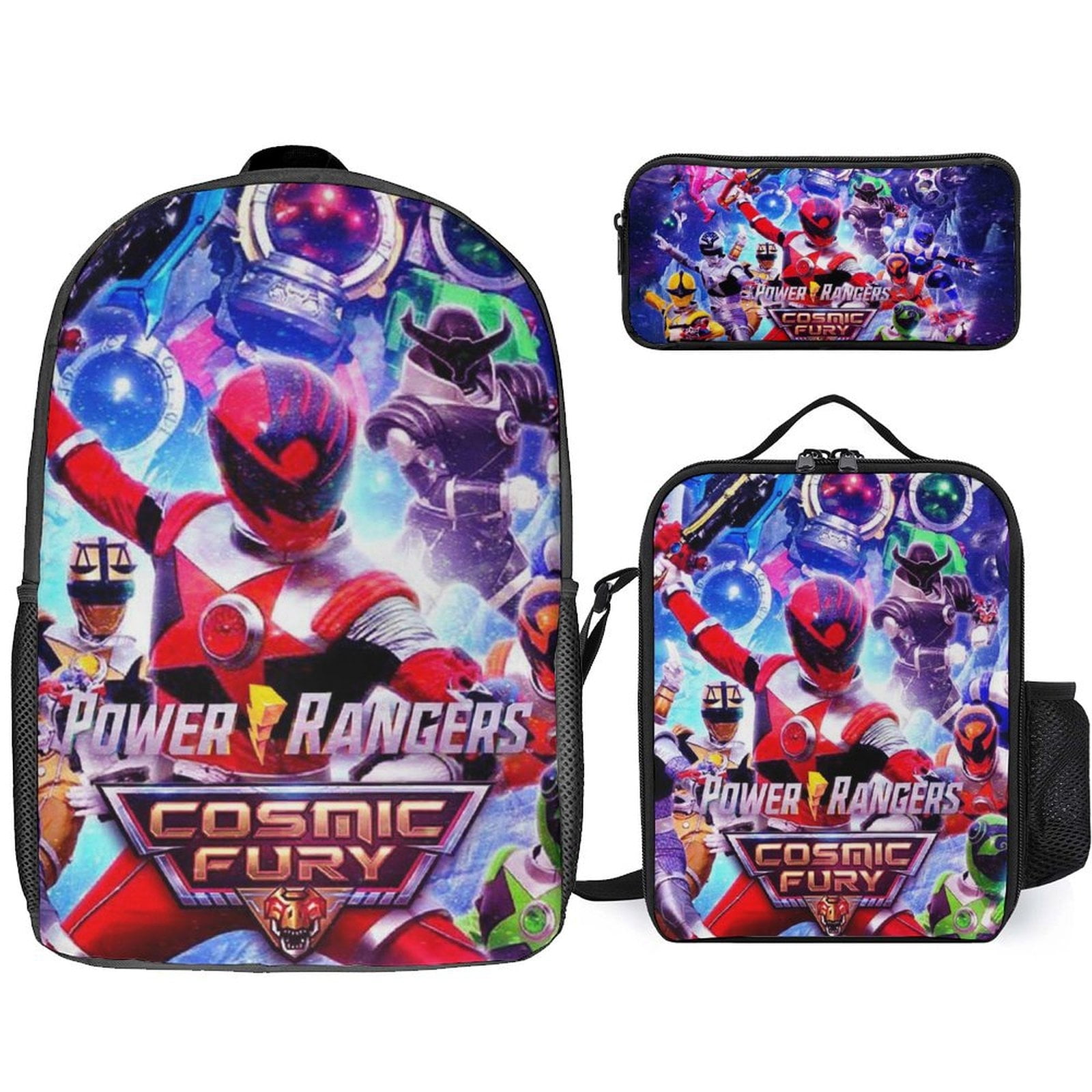 Power Rangers Backpacks 3 Piece Set Bookbag with Lunch Bag And Pencil ...