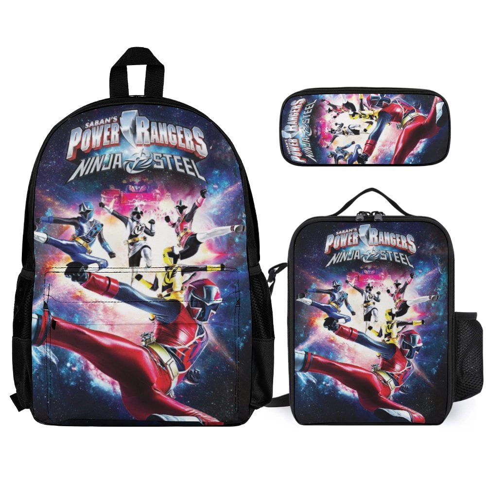 Power Rangers Backpacks 3 Piece Set Kids Bookbag School Bag with Lunch ...
