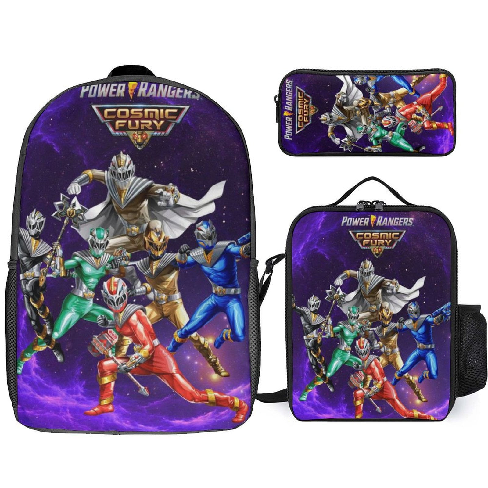 Power Rangers Backpacks 3 Piece Set Kids Bookbag School Bag with Lunch ...
