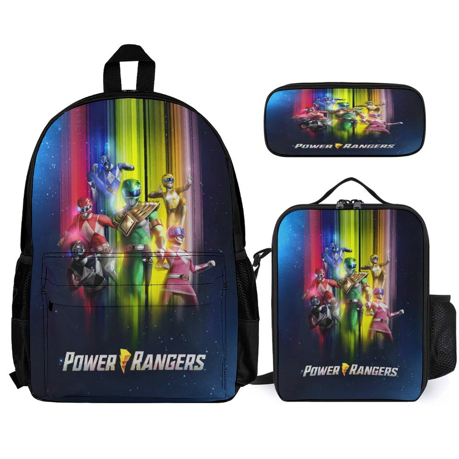 Power Rangers Backpac Set Backpac with Front Pocket 3 Pices Backpac ...