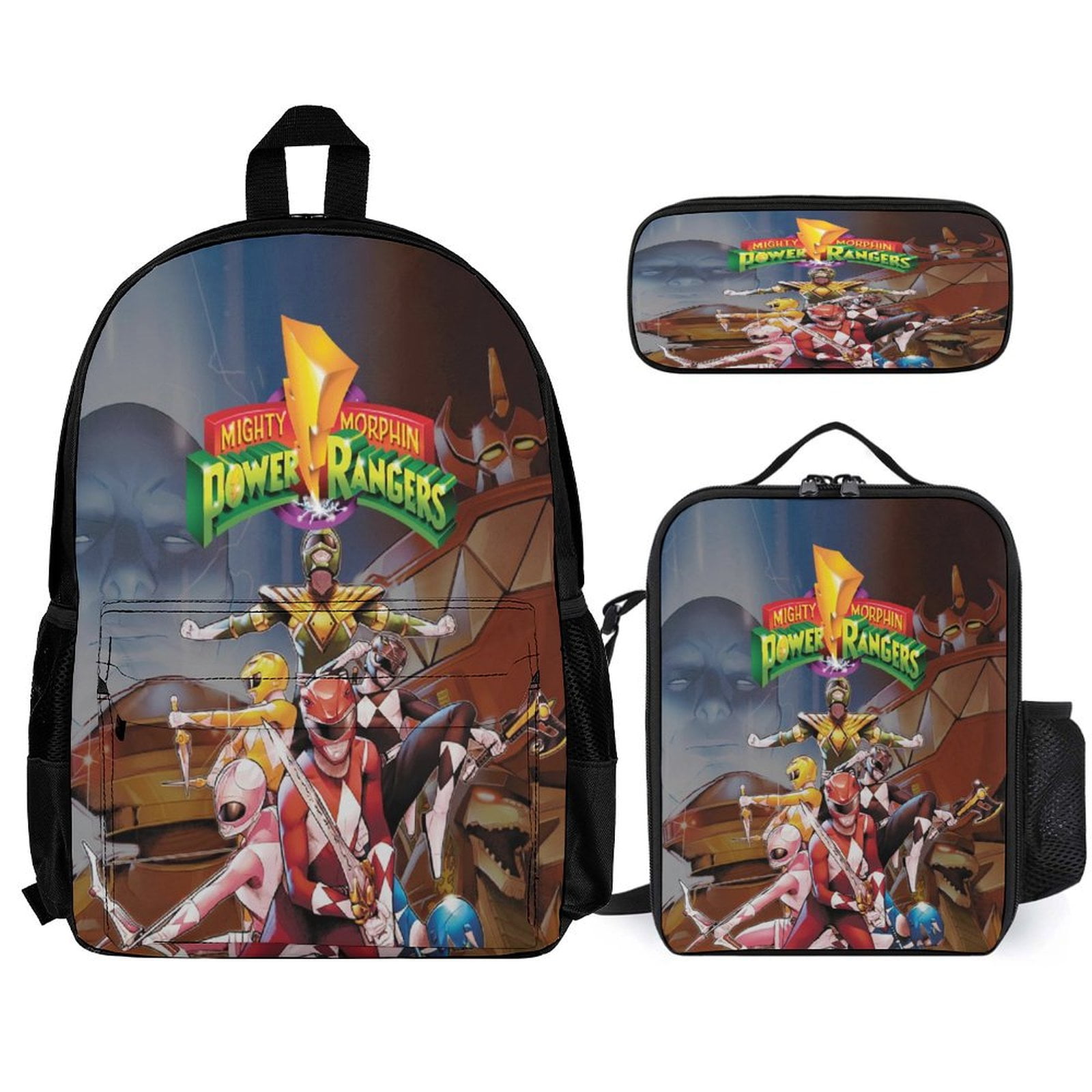 Power Rangers Backpac Set Backpac with Front Pocket 3 Pices Backpac ...