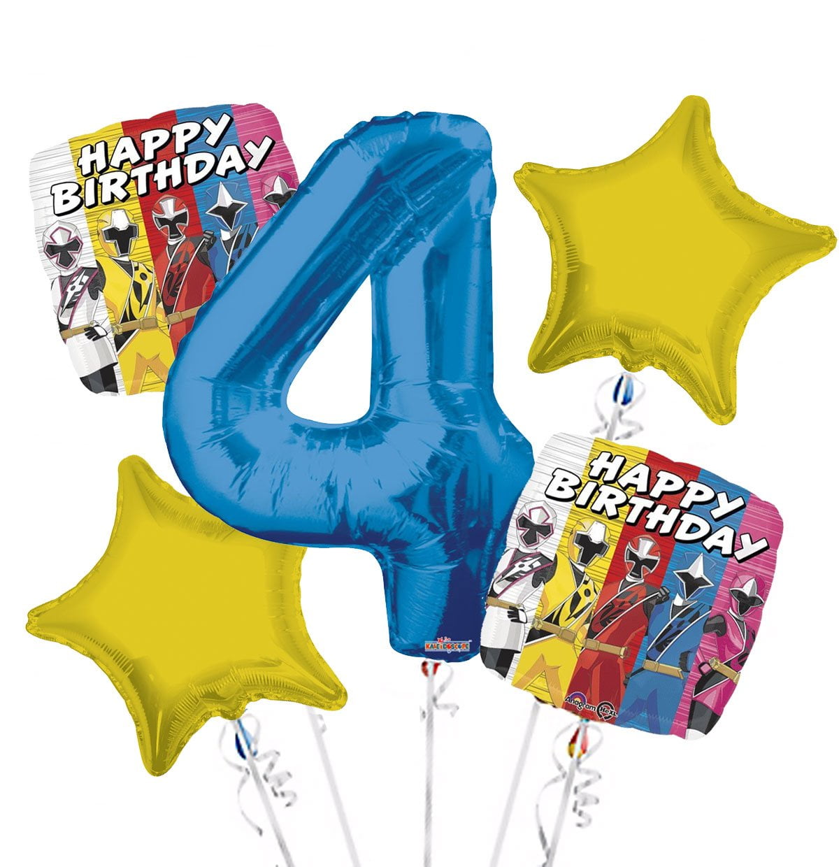 Power Rangers Balloon Bouquet 4th Birthday 5 pcs - Party Supplies ...