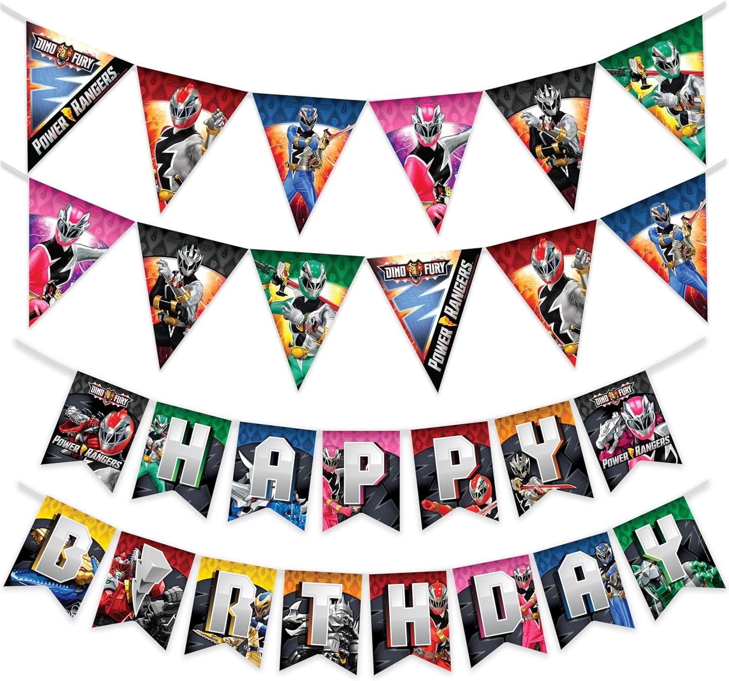 Power Rangers Banner & Pennants Kit - Power Rangers Party Supplies ...