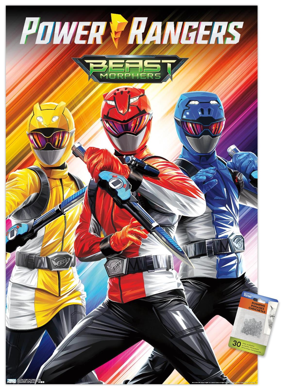 Power Rangers: Beast Morphers - Group Wall Poster with Push Pins, 22. ...