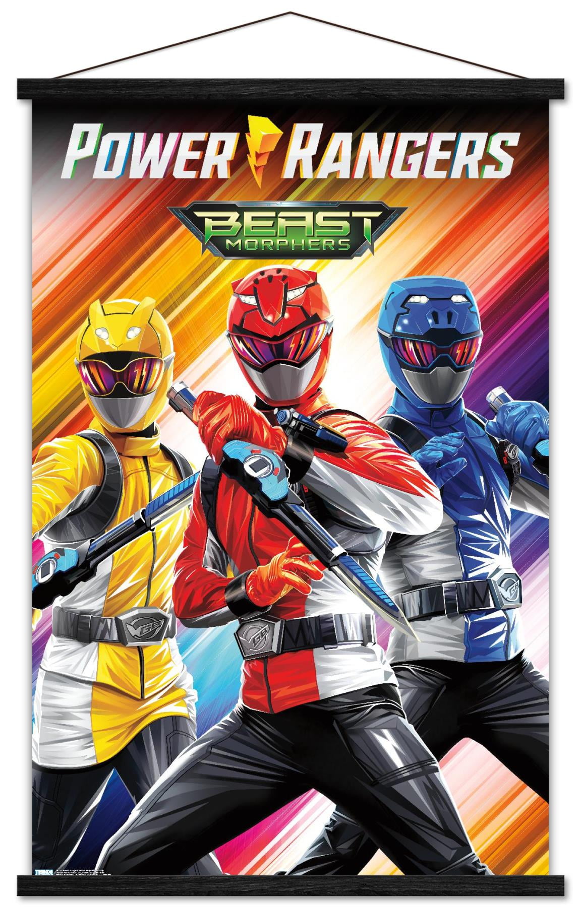 Power Rangers: Beast Morphers - Group Wall Poster with Wooden Magnetic ...