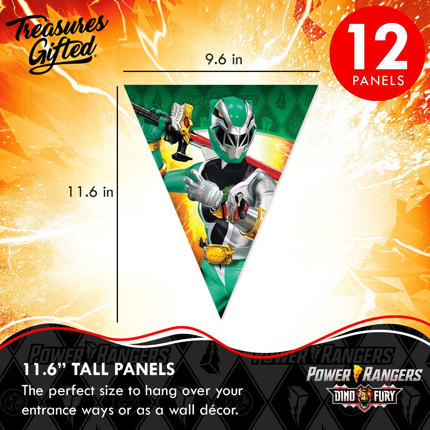 Power Rangers Birthday Banner Pennant - Power Rangers Party Supplies ...