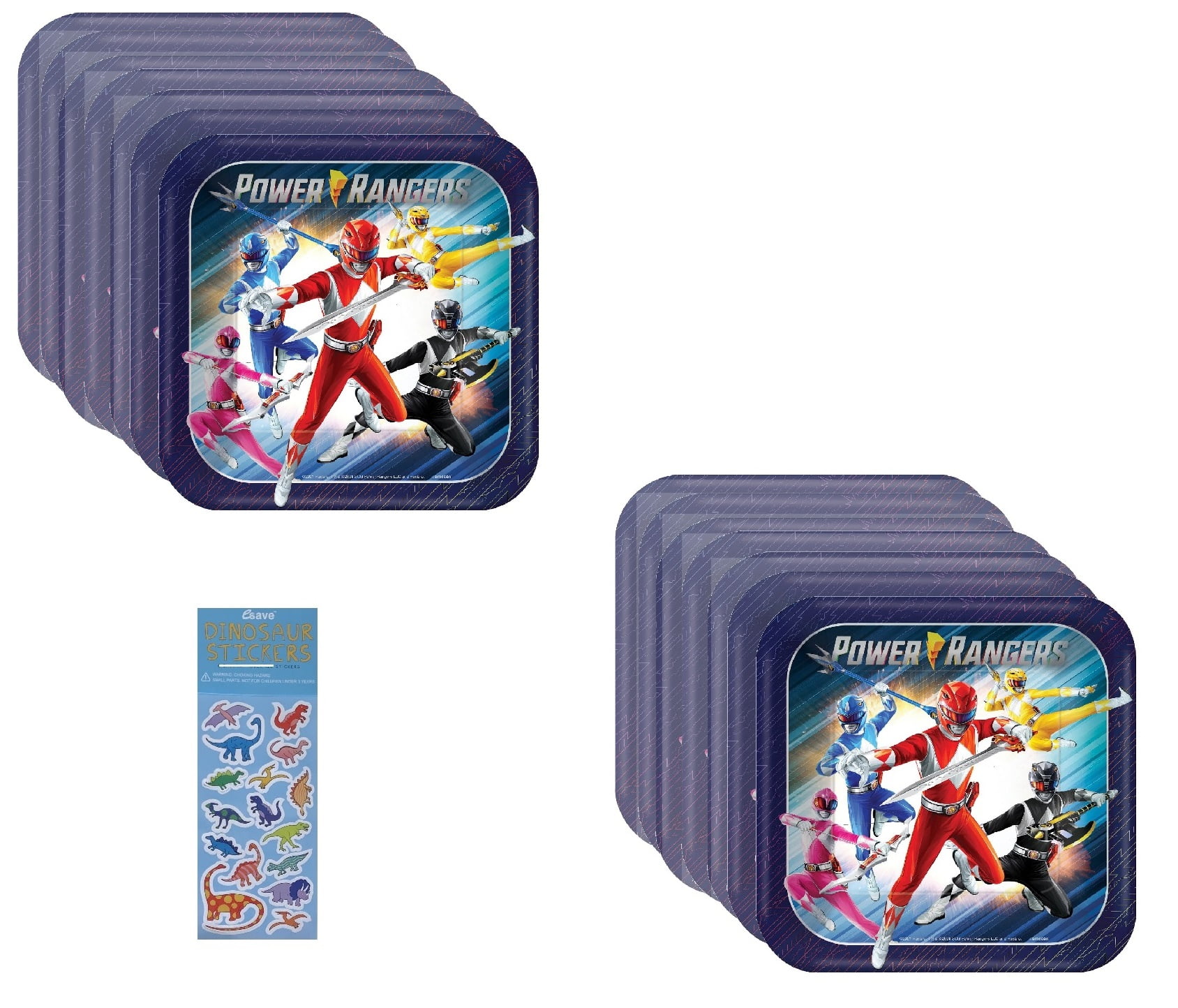 Amscan Power Rangers Birthday Party Supplies, 16 Lunch Paper Plates 9 ...