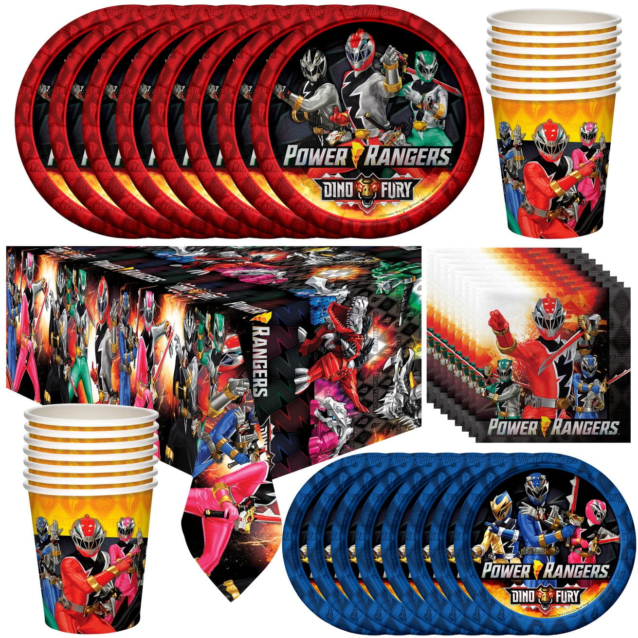 Power Rangers Birthday Supplies Tableware Deluxe Set for 16 Guests ...