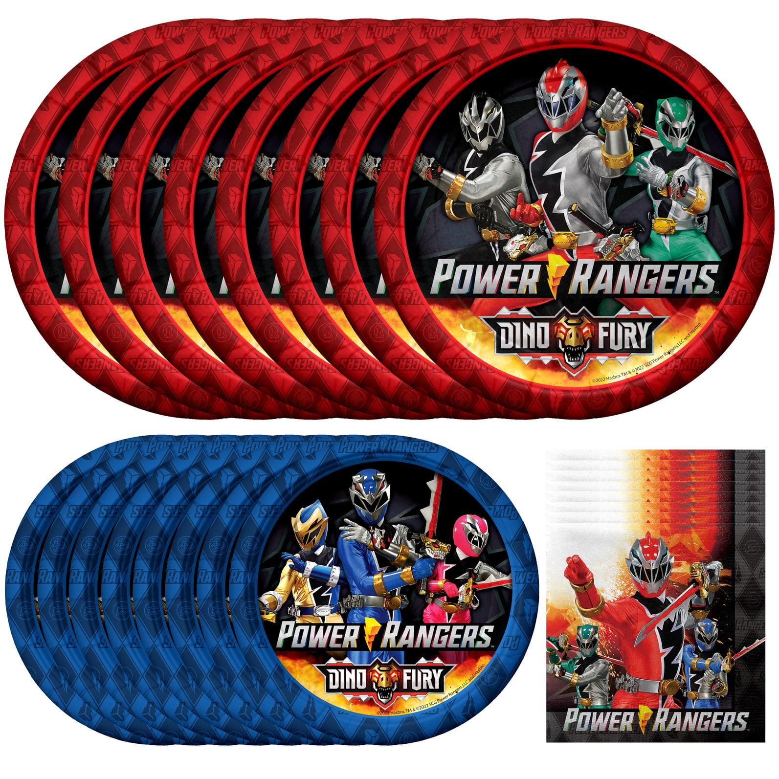 Power Rangers Birthday Supplies Tableware Starter Set for 24 Guests ...