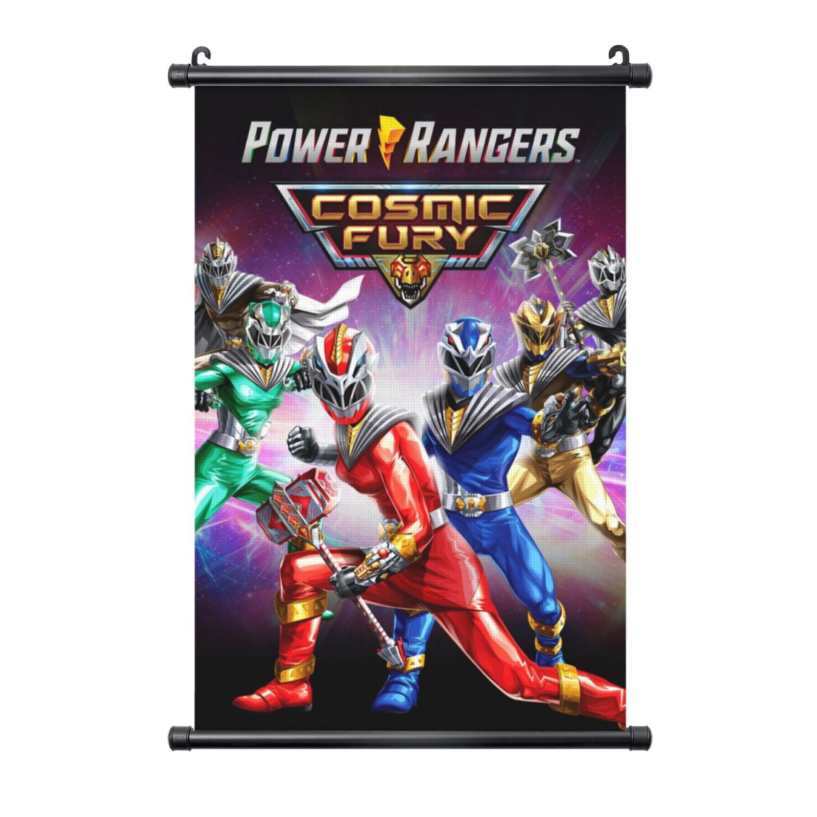 Power Rangers Black Plastic Shaft Hanging Poster Decor Canvas Wall ...