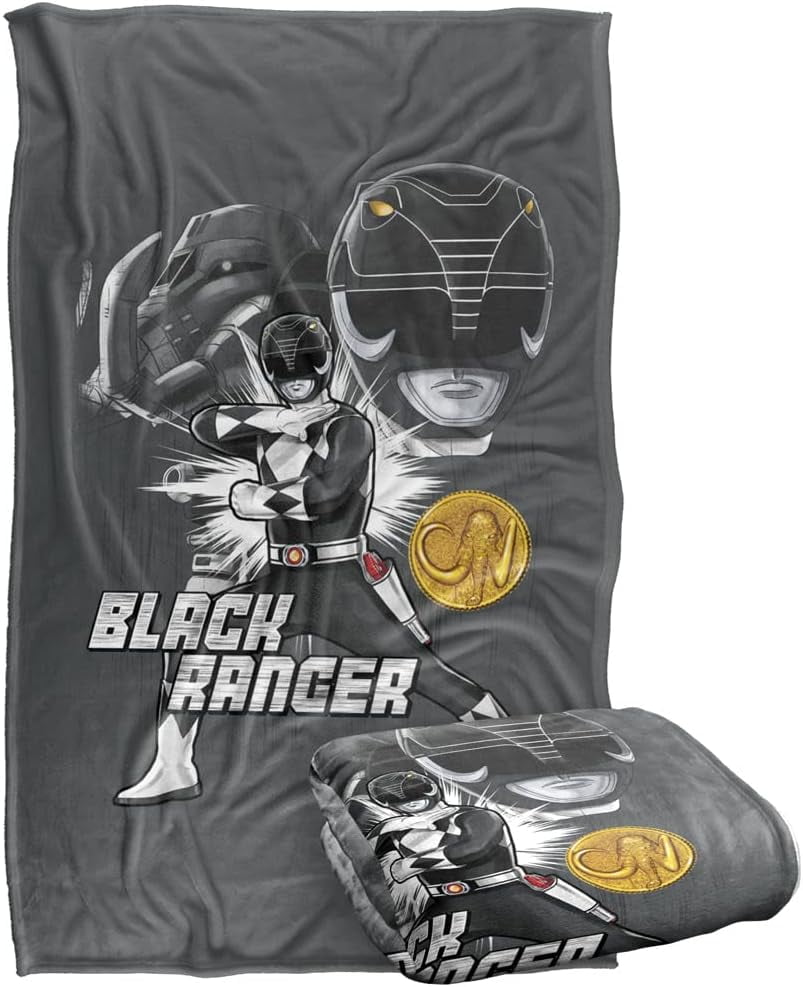 Power Rangers Black Ranger Silky Touch Super Soft Throw Blanket 36" x ...