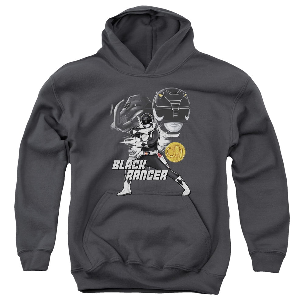 Power Rangers Black Ranger Youth Pullover Hoodie Sweatshirt Charcoal ...
