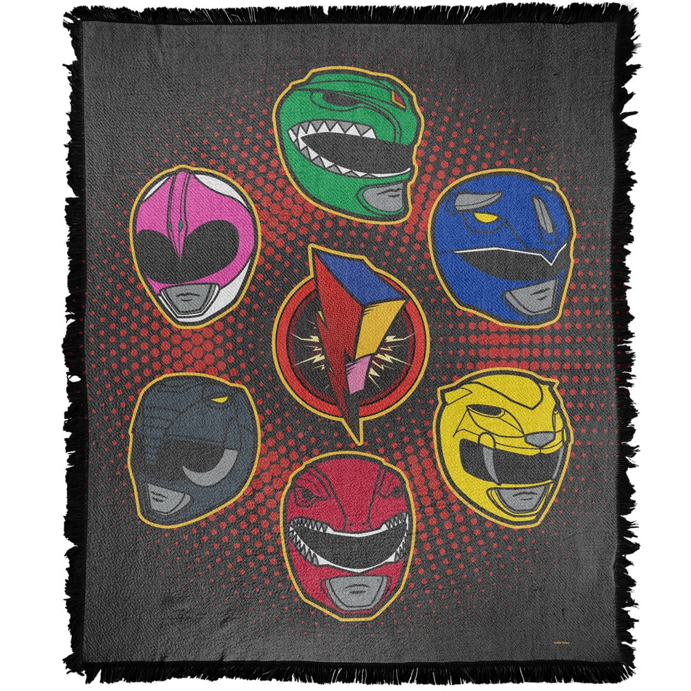 Power Rangers Blanket, 50'x60' Bolt and Helmets Woven Tapestry Cotton ...