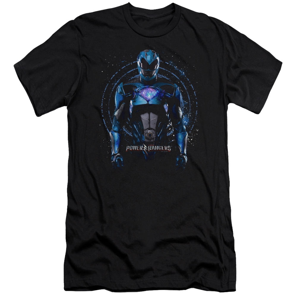 Power Rangers Blue Ranger Premium Adult 30/1 T-Shirt Black - Walmart.com