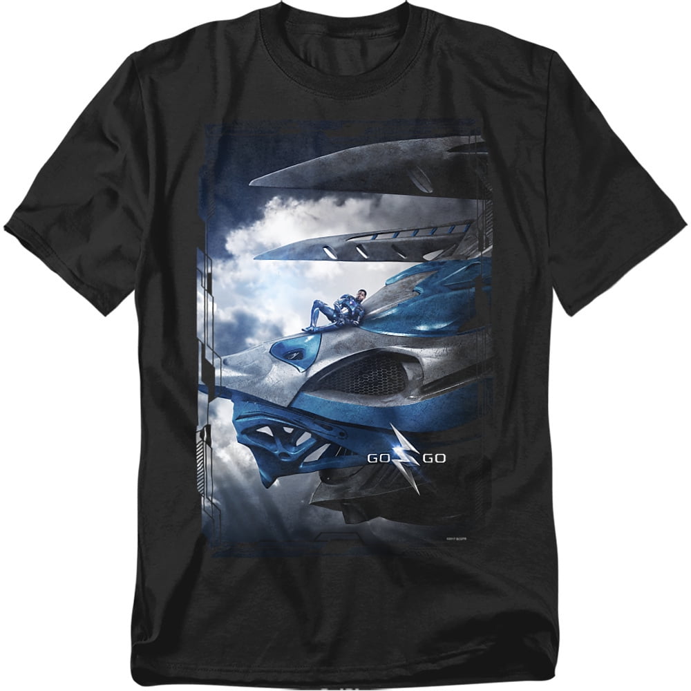 Power Rangers T-Shirt Blue Zord Poster Unisex Graphic Tee For Men ...