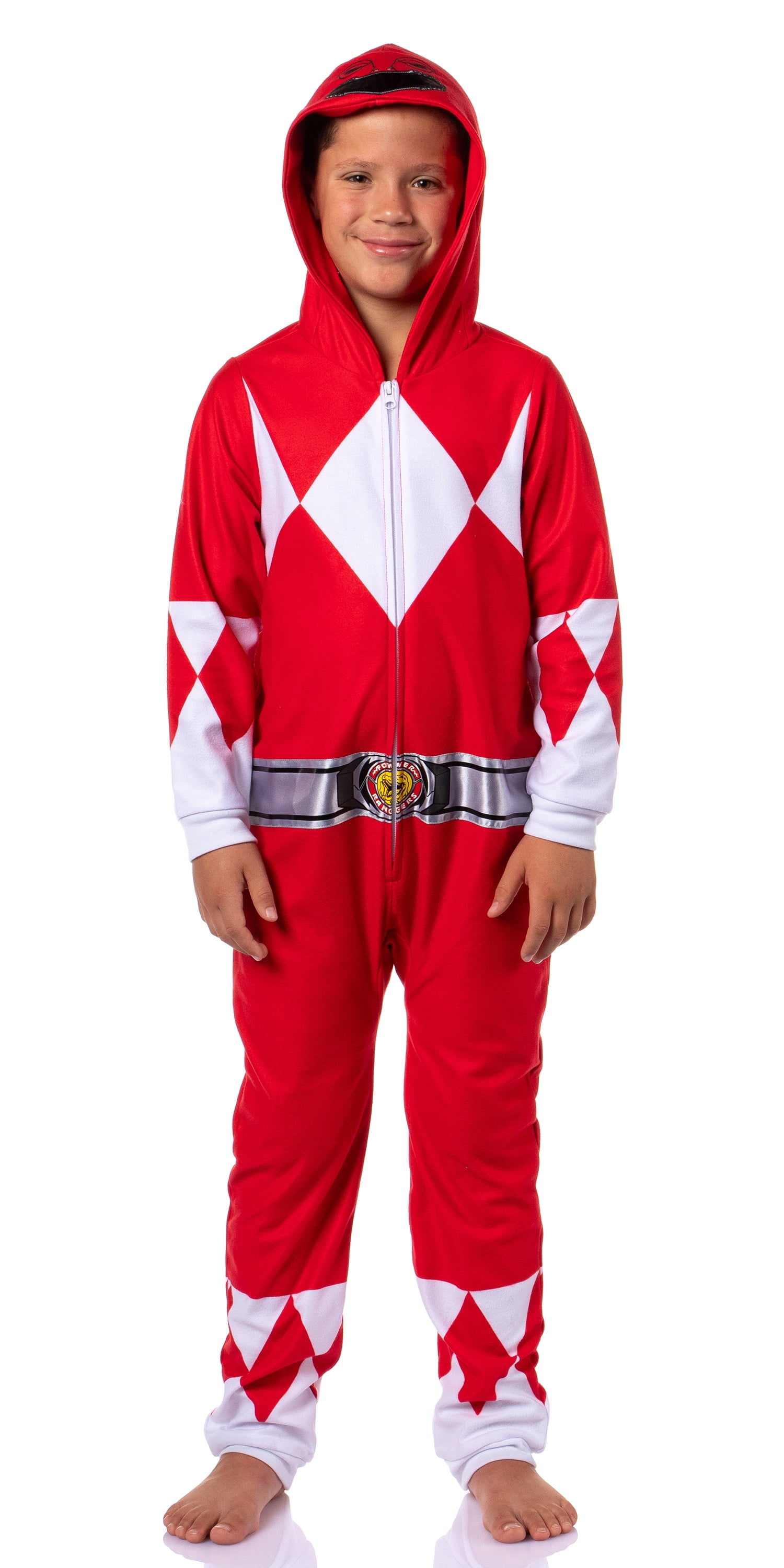 Power Rangers Boy's Character 1 Piece Hooded Union Suit Sleep Pajama ...