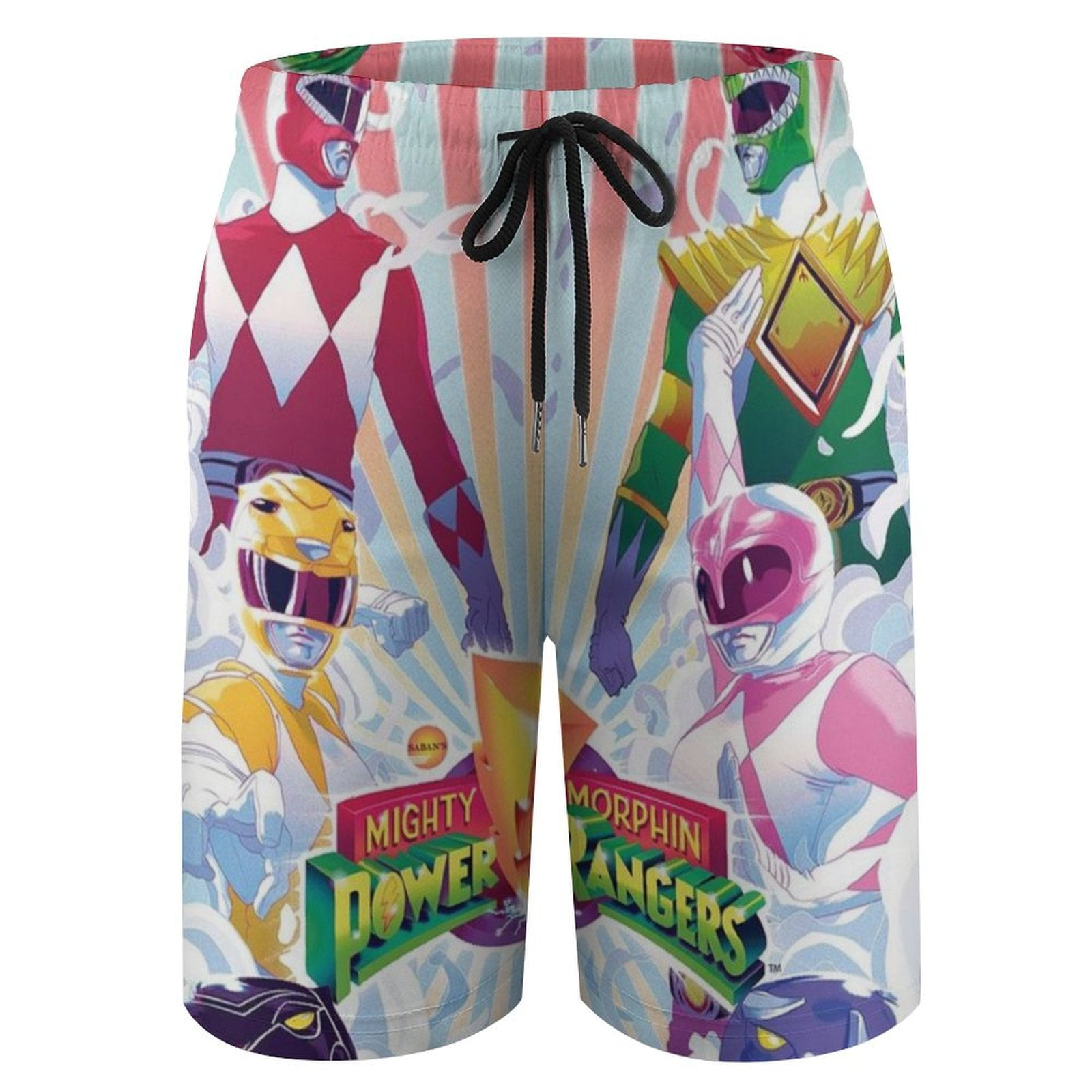 Power Rangers Boys Board Shorts Lightweight Soft Swimsuit Youth Bathing ...
