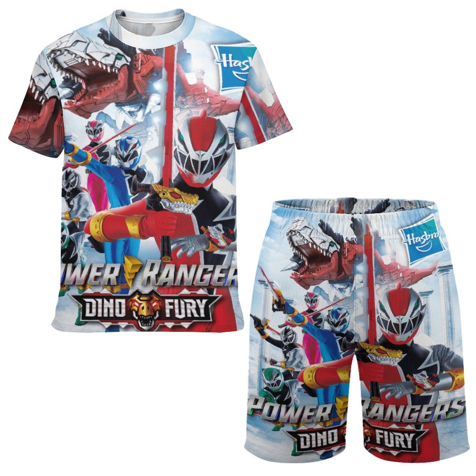 Power Rangers Boys Girls Short Sleeve Mesh T-Shirt And Shorts Outfit ...