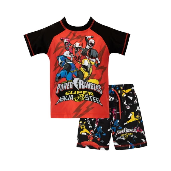 Power Rangers Boys Ninja Steel Swimwear Set, Bathing Suit with Trunks ...