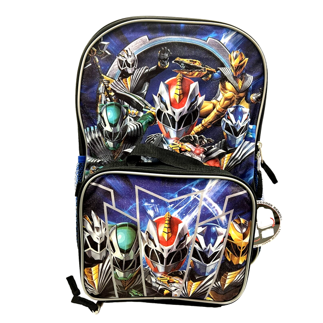 Power Rangers Boys 16" School Backpack & Detachable Lunch Box Set ...