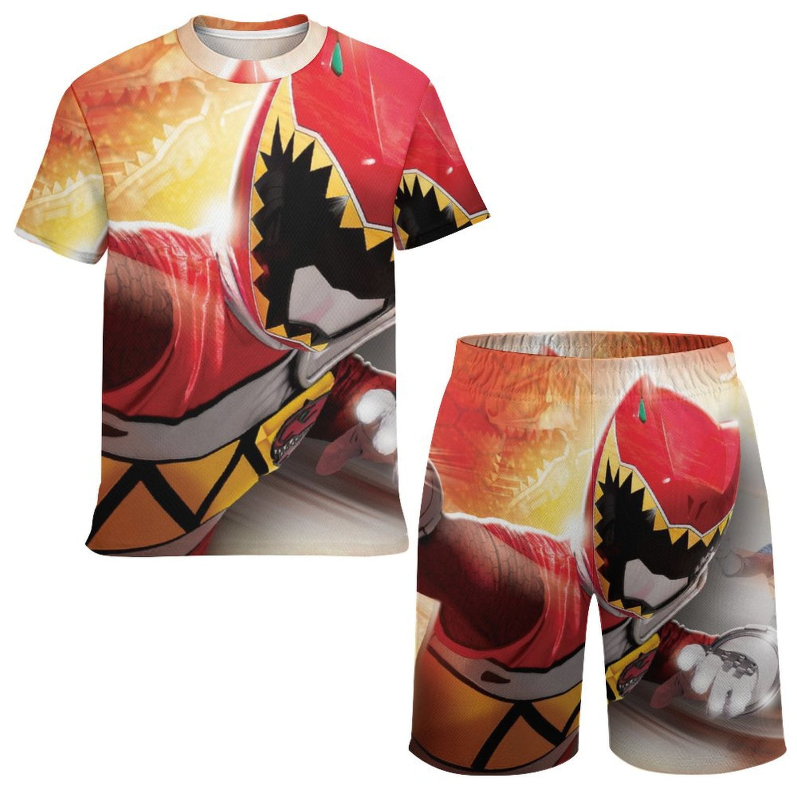 Power Rangers Boys Short Sleeve Mesh T-Shirt And Shorts Outfit Set ...