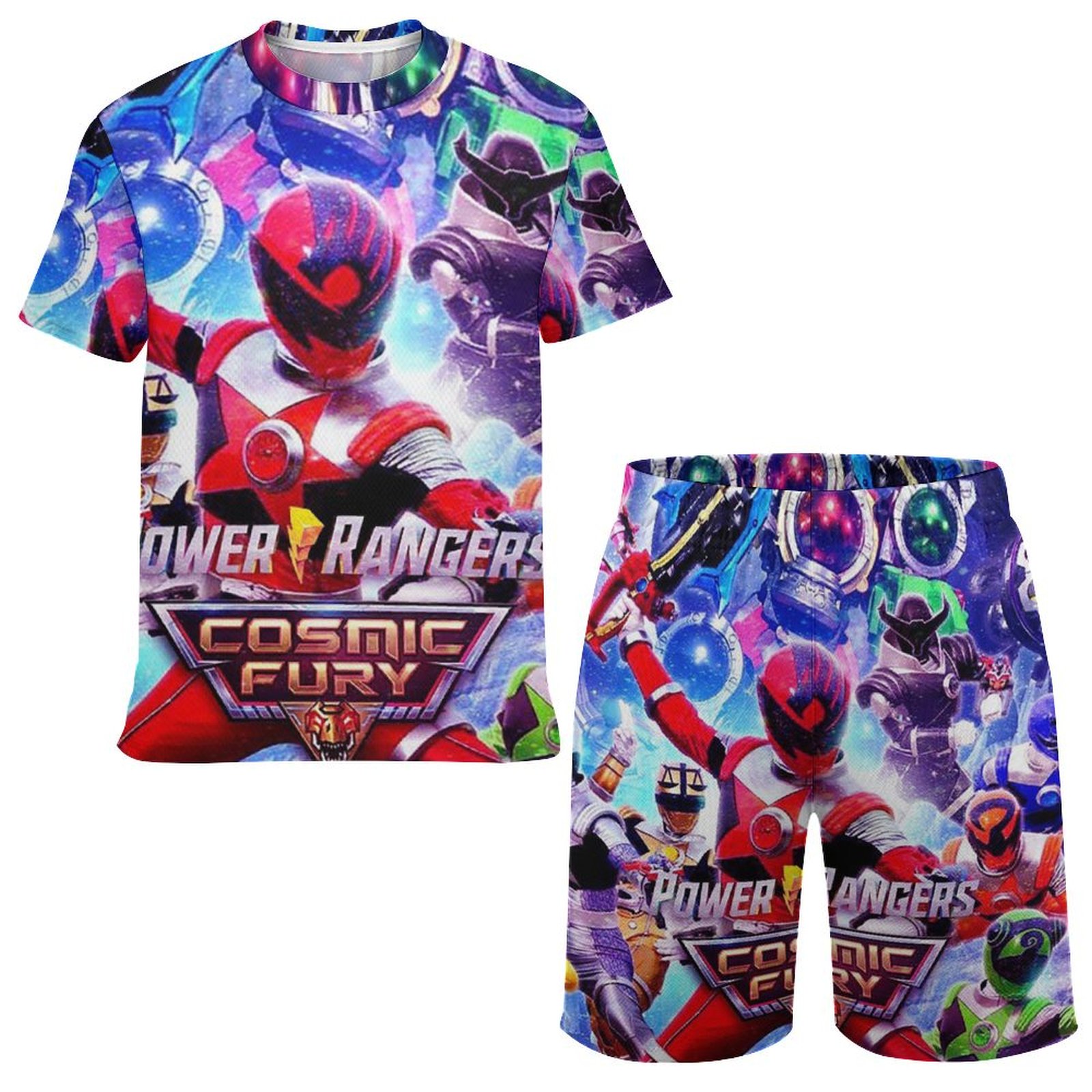 Power Rangers Boys Short Sleeve Mesh T-Shirt And Shorts Outfit Set ...