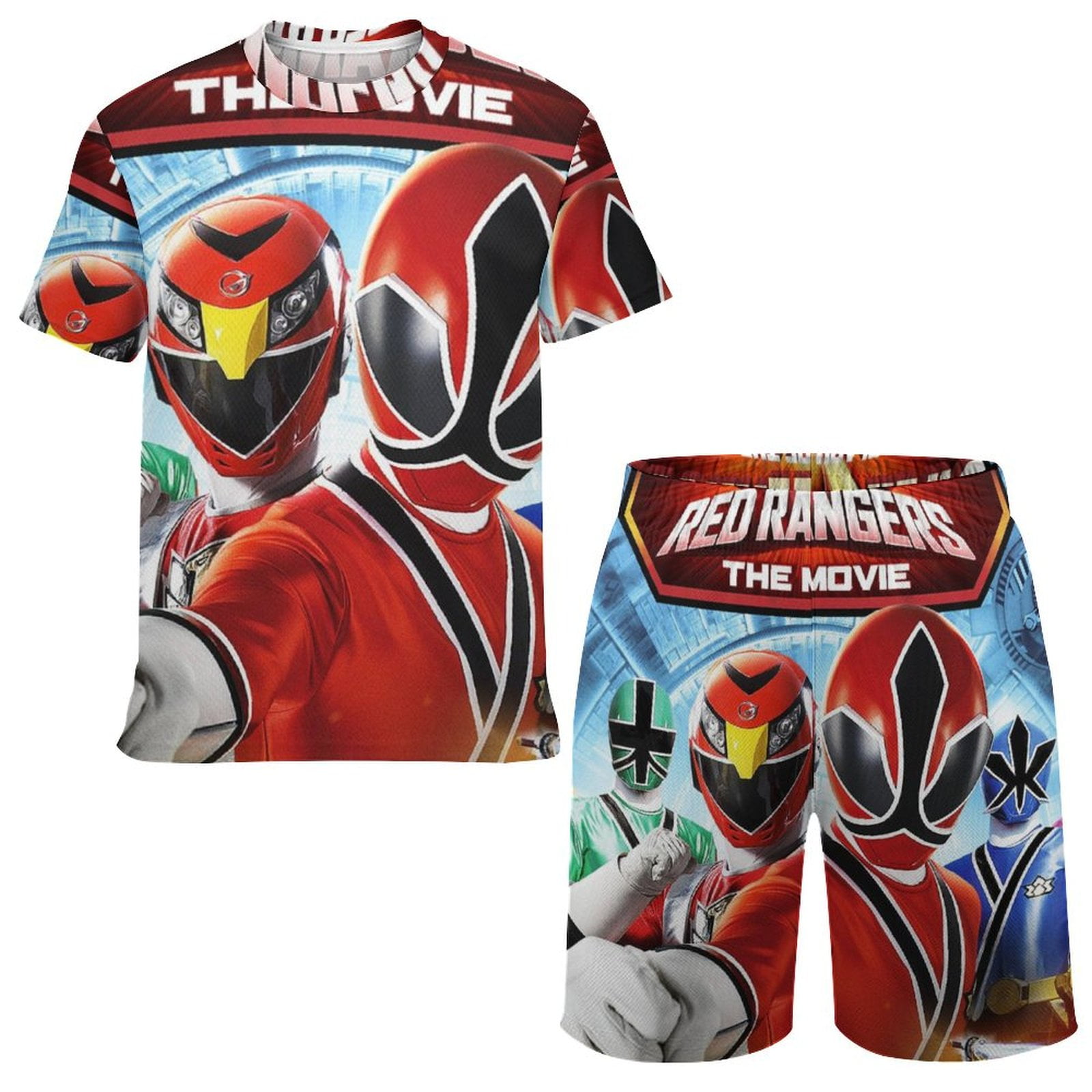 Power Rangers Boys Short Sleeve Mesh T-Shirt And Shorts Outfit Set ...