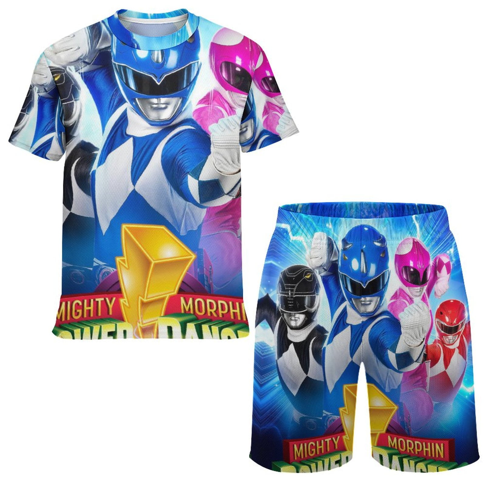 Power Rangers Boys Short Sleeve Mesh T-Shirt And Shorts Outfit Set ...