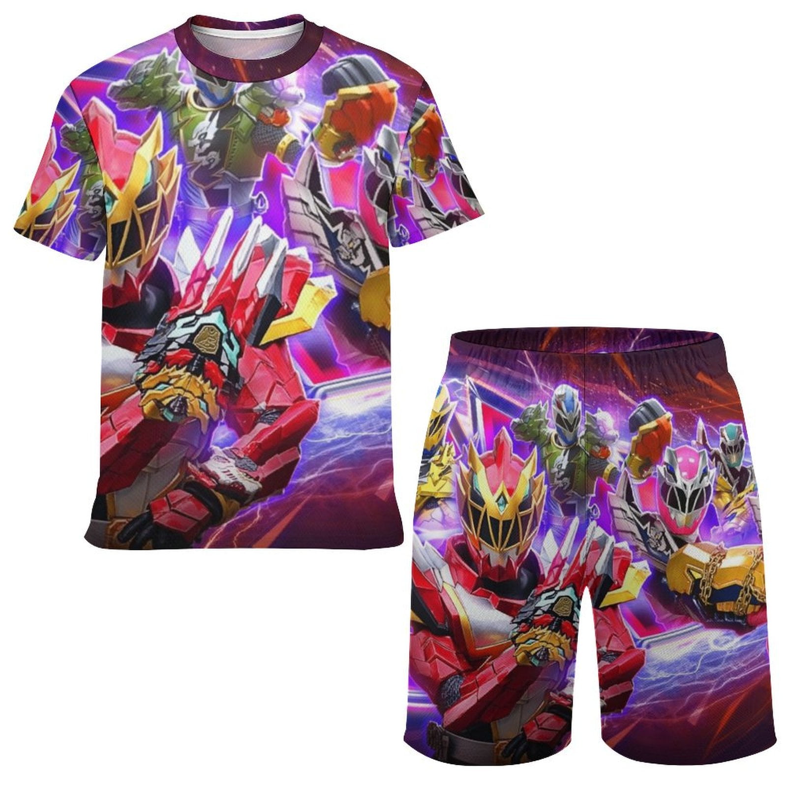 Power Rangers Boys Short Sleeve Mesh T-Shirt And Shorts Outfit Set ...