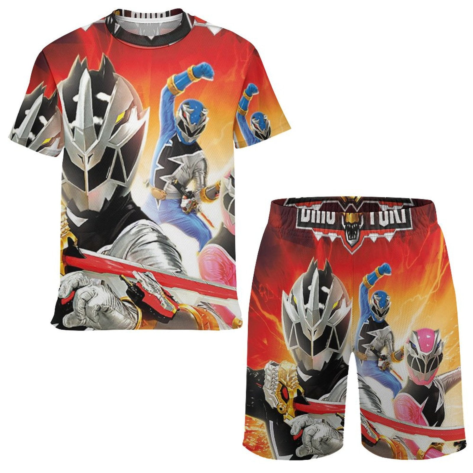 Power Rangers Boys Short Sleeve Mesh T-Shirt And Shorts Outfit Set ...