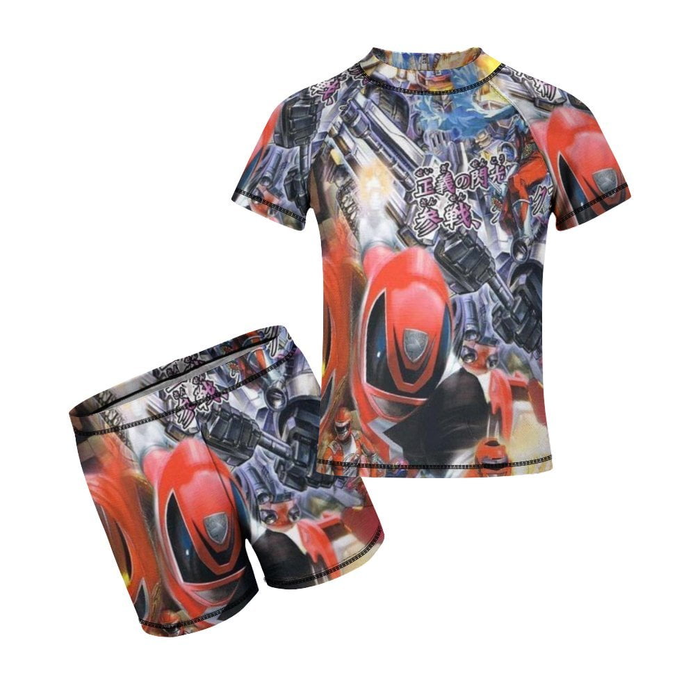 Power Rangers Boys Two Piece Swimsuit Kids Swimwear Set Short Sleeve ...