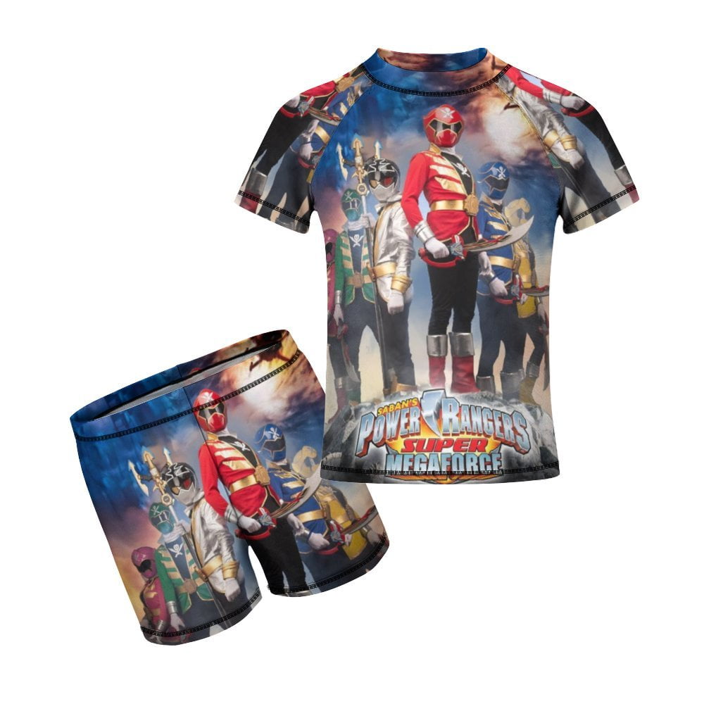 Power Rangers Boys Two Piece Swimsuit Kids Swimwear Set Short Sleeve ...