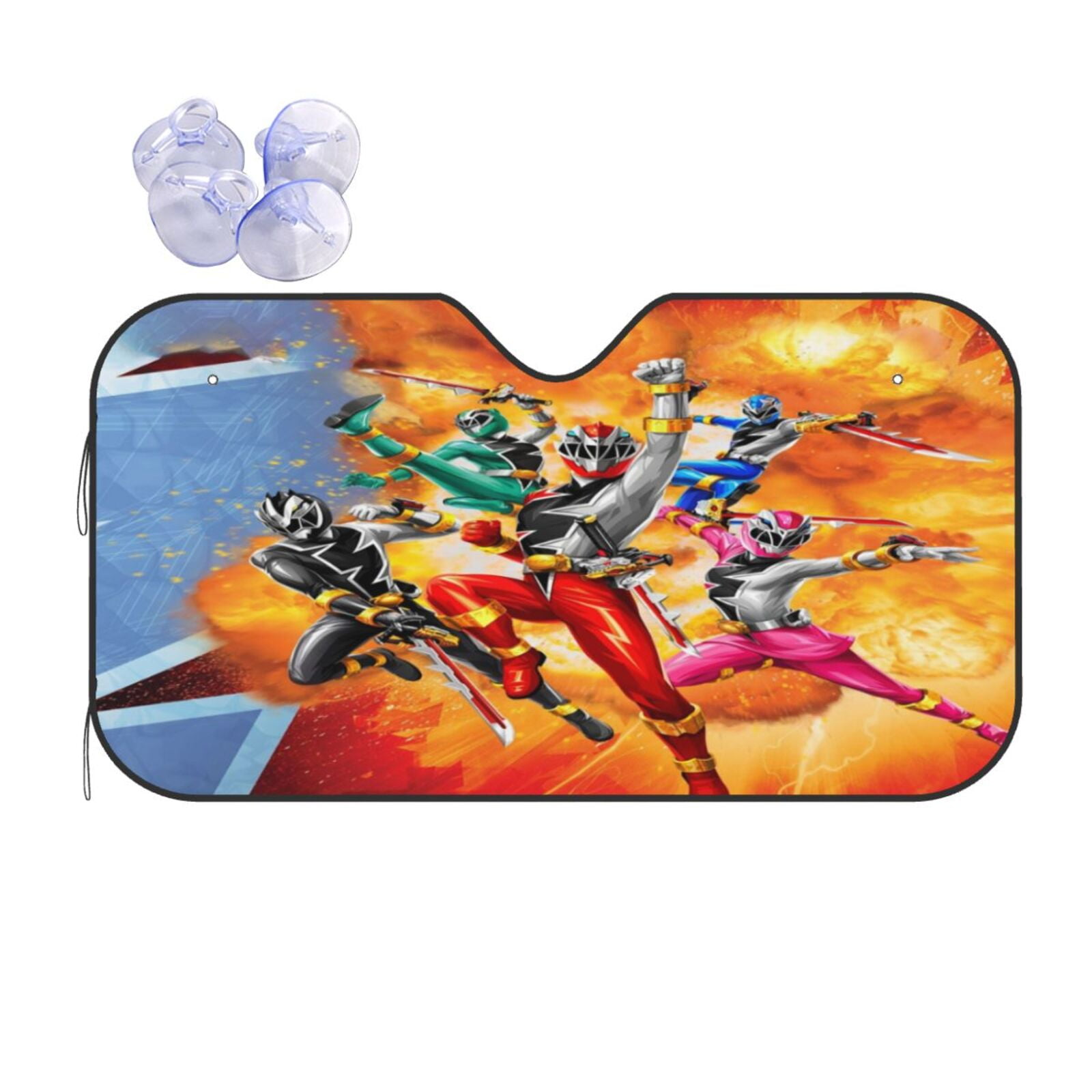 Power Rangers Car Sunshade Front Windshield Sun Shades Foldable Car ...