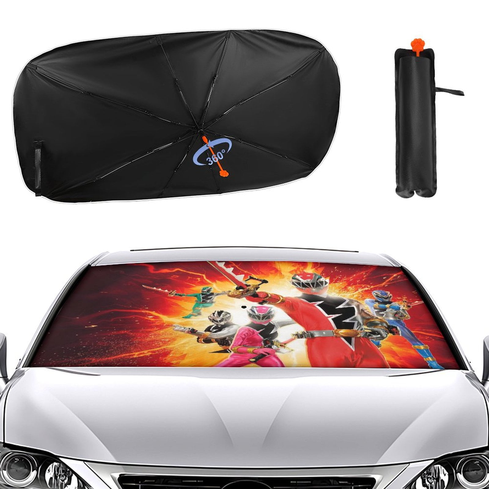 Power Rangers Car Windshield Sun Shade Umbrella, UV Protection & Heat ...