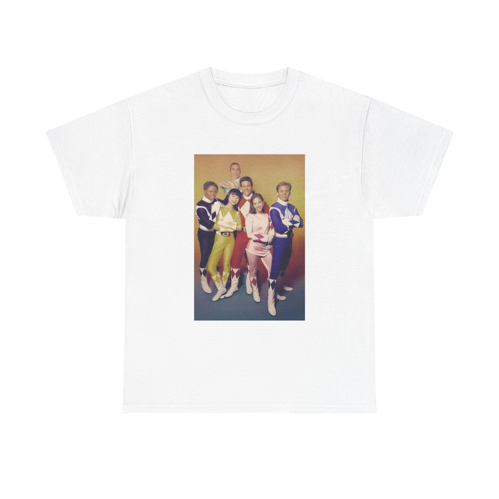 Power Rangers Cast Tshirt Vintage 90s Kids Retro Tv Shows Unisex Heavy ...