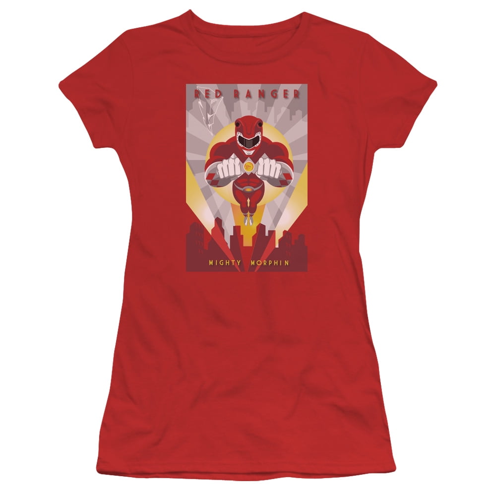 Power Rangers Children's Cartoon TV Series Red Ranger Juniors Sheer T ...