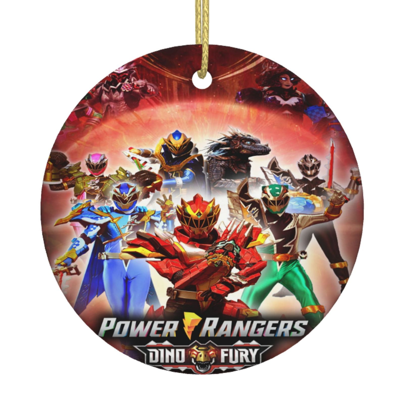 Power Rangers Christmas Ceramic Round Pendant Decoration Christmas Tree ...